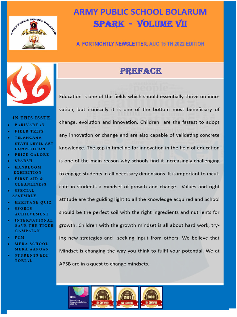 Aps Bolarum News Letter Spark Vol - Vii | PDF | Loom
