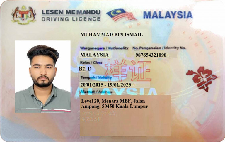 Muhammad Bin Ismail - My Driving License Front - Redacted | PDF