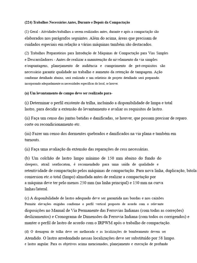 Pré, Pós e Durante o Trabalho, (Máquina de Compactação) | PDF | Tráfego ...