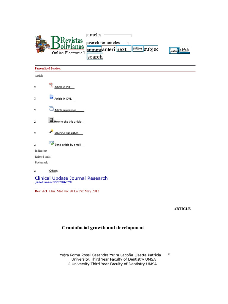Craniofacial Growth and Development | PDF | Skull | Bone