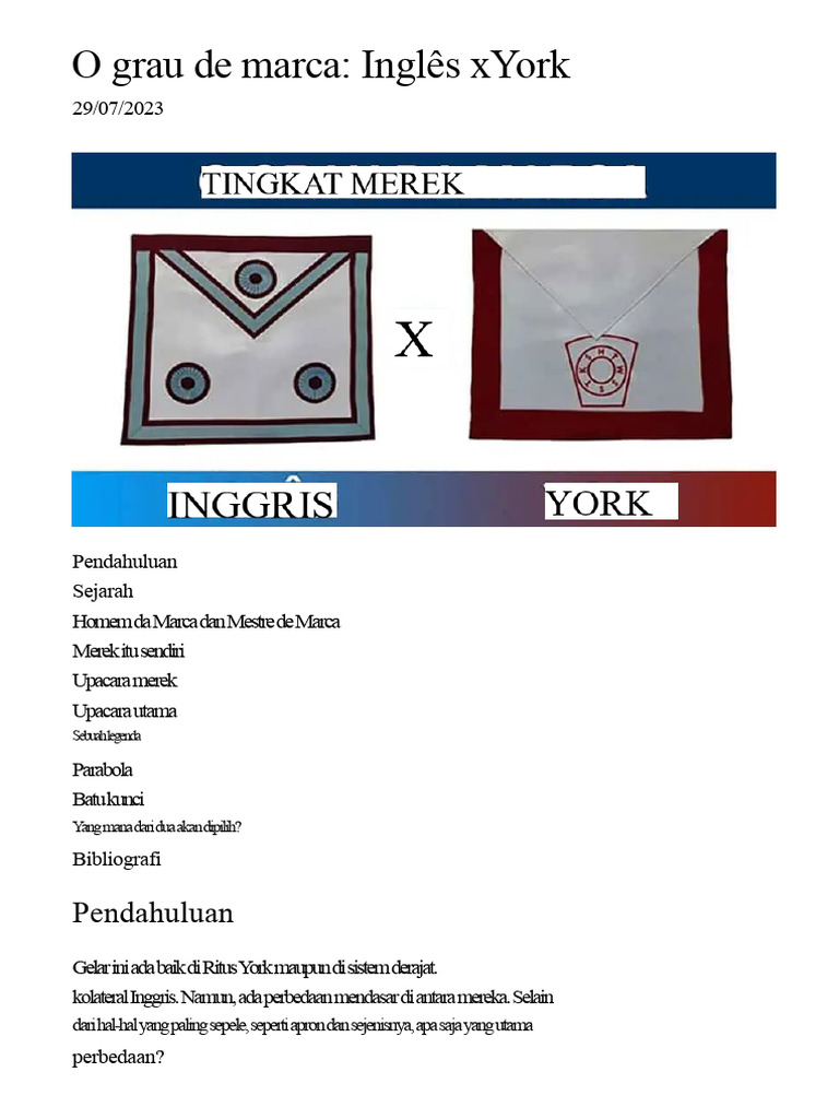 Perbedaan Merek: Ritus York vs Inggris | PDF