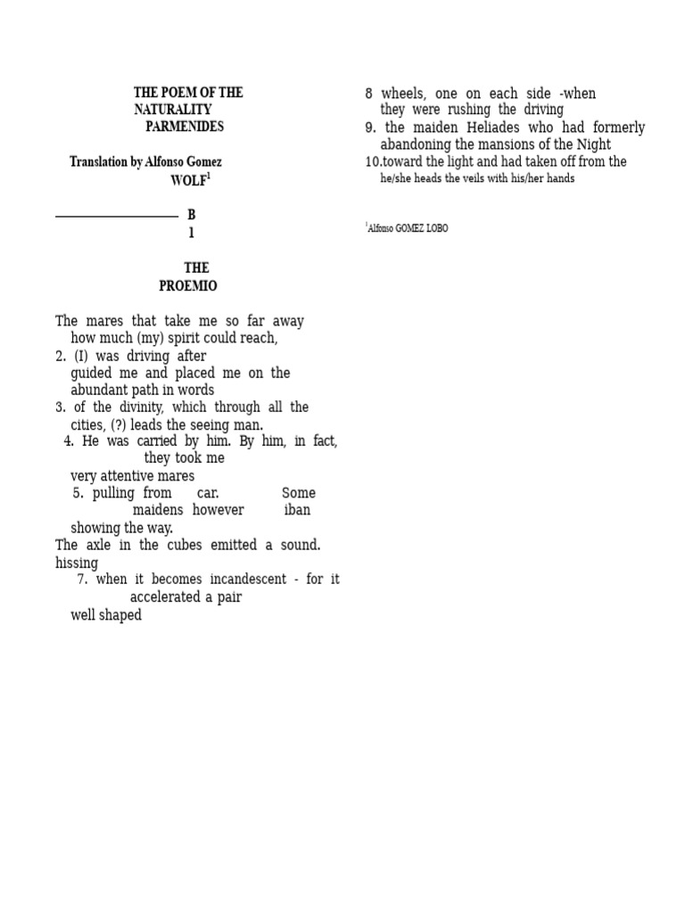 Parmenides-Poem of Nature | PDF