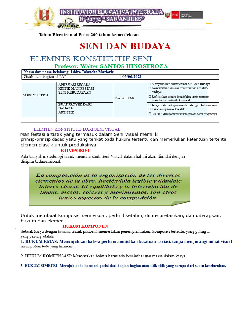 Seni Visual: Elemen dan Komposisi | PDF