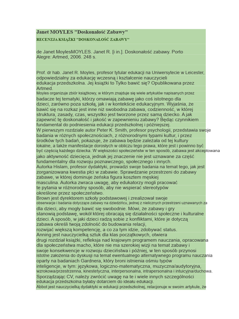 Janet MOYLES | PDF