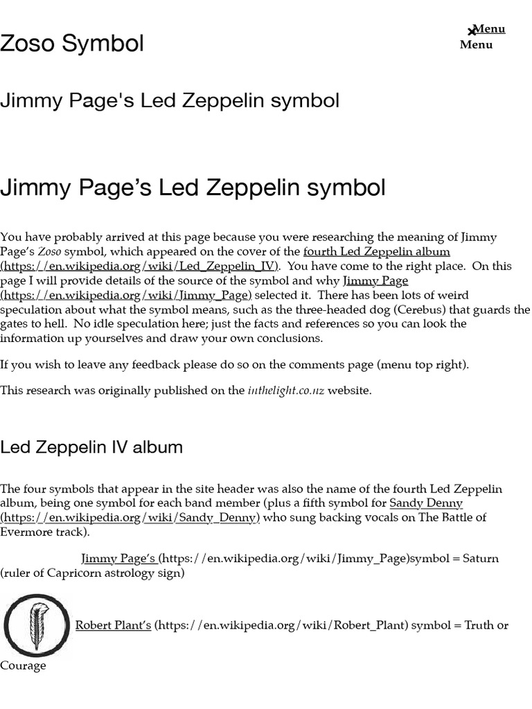 Understanding the Zoso Symbol | PDF | Jimmy Page