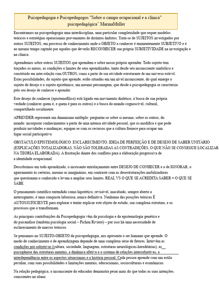 Marina Muller Cap 6 Resumo | PDF | Aprendizado | Psicologia Educacional