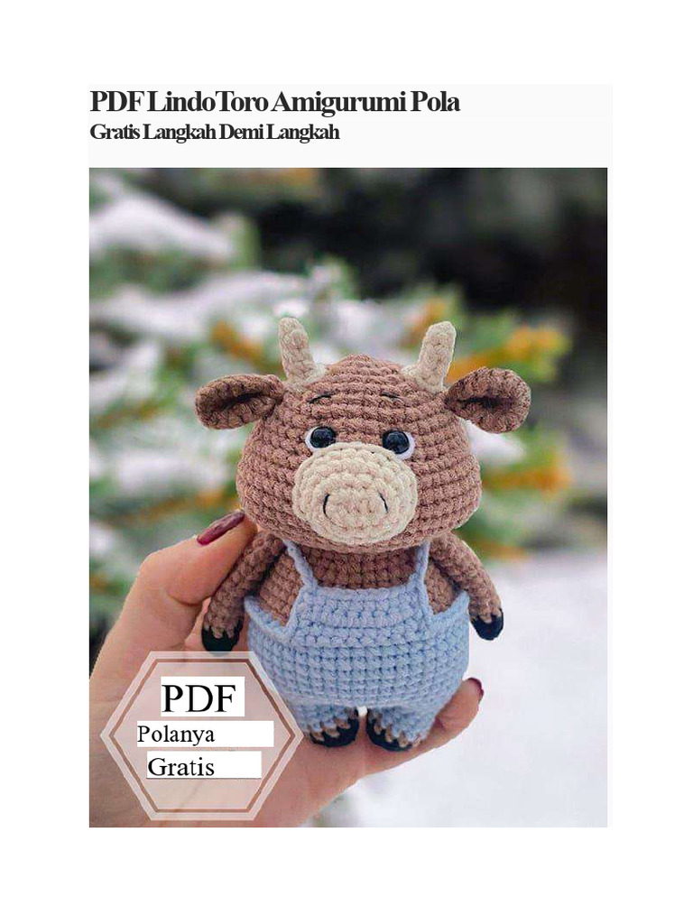 PDF Lindo Toro Amigurumi Pola Gratis Langkah Demi Langkah | PDF