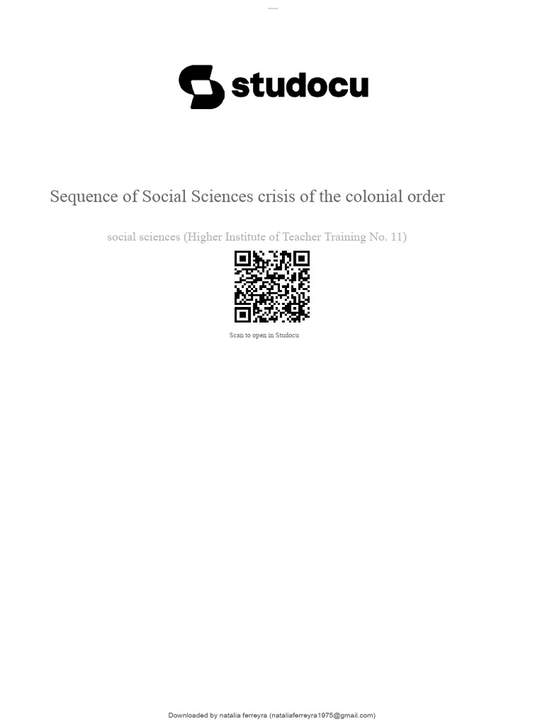 Crisis of Colonial Order in Social Sciences | PDF