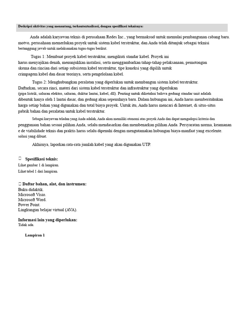 Proyek Kabel Terstruktur Redes Inc. | PDF