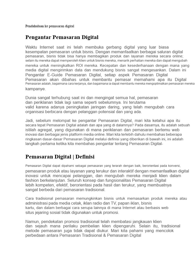 Pengantar Pemasaran Digital | PDF