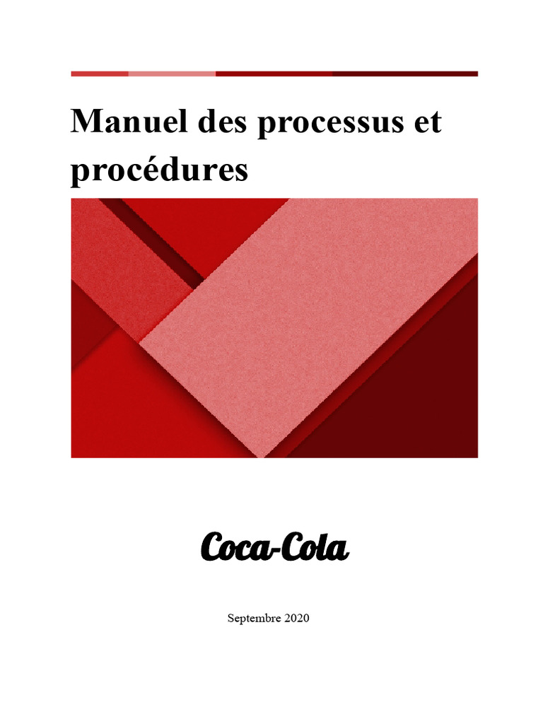 Manuel des Processus Coca-Cola 2020 | PDF | Gestion des ressources ...