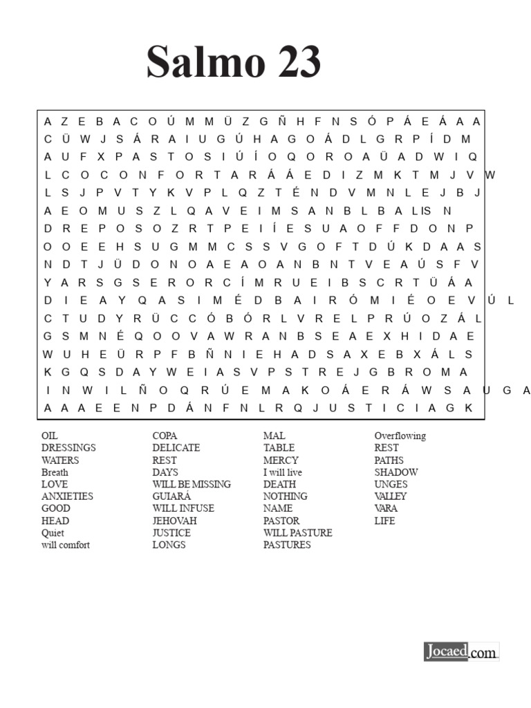 Psalm 23 Word Search | PDF | Bible | Hymns