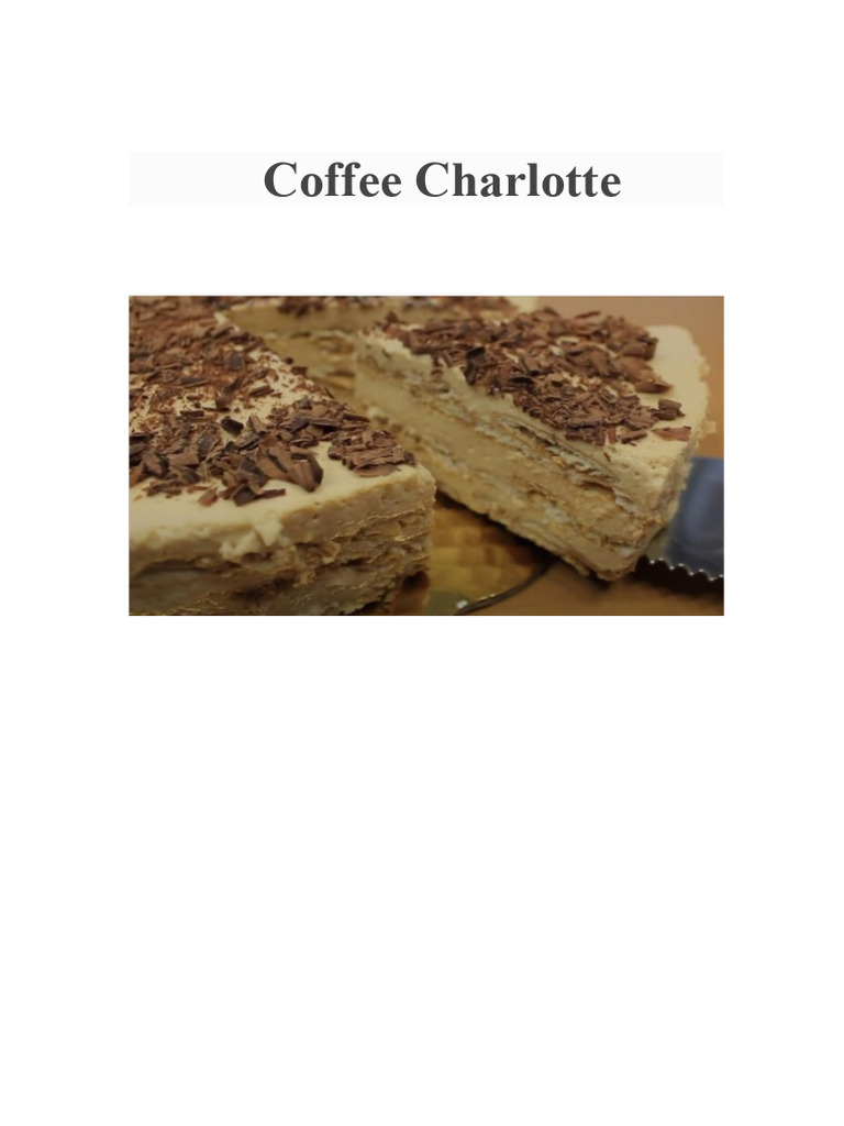 Recipe - Dessert - Coffee Carlota | PDF | Coffee | Desserts