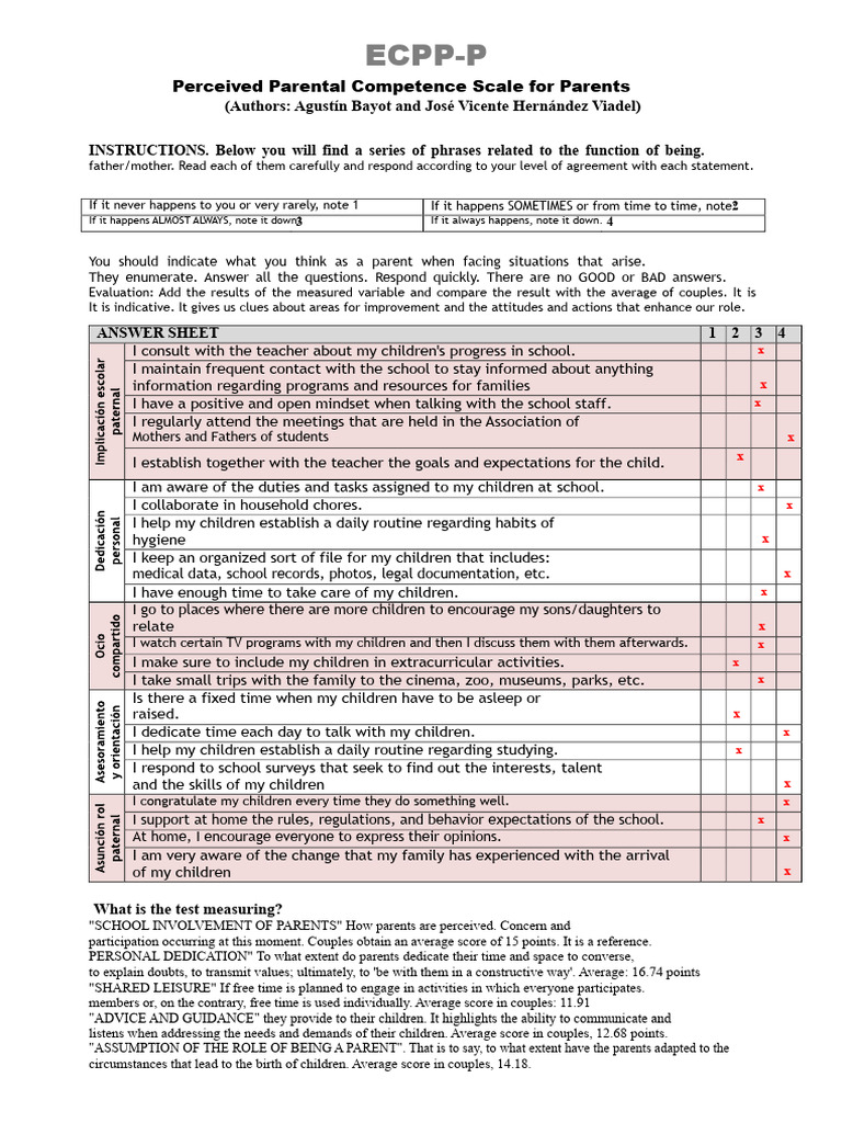 Perceived Parental Competence Scale | PDF | Behavioural Sciences ...