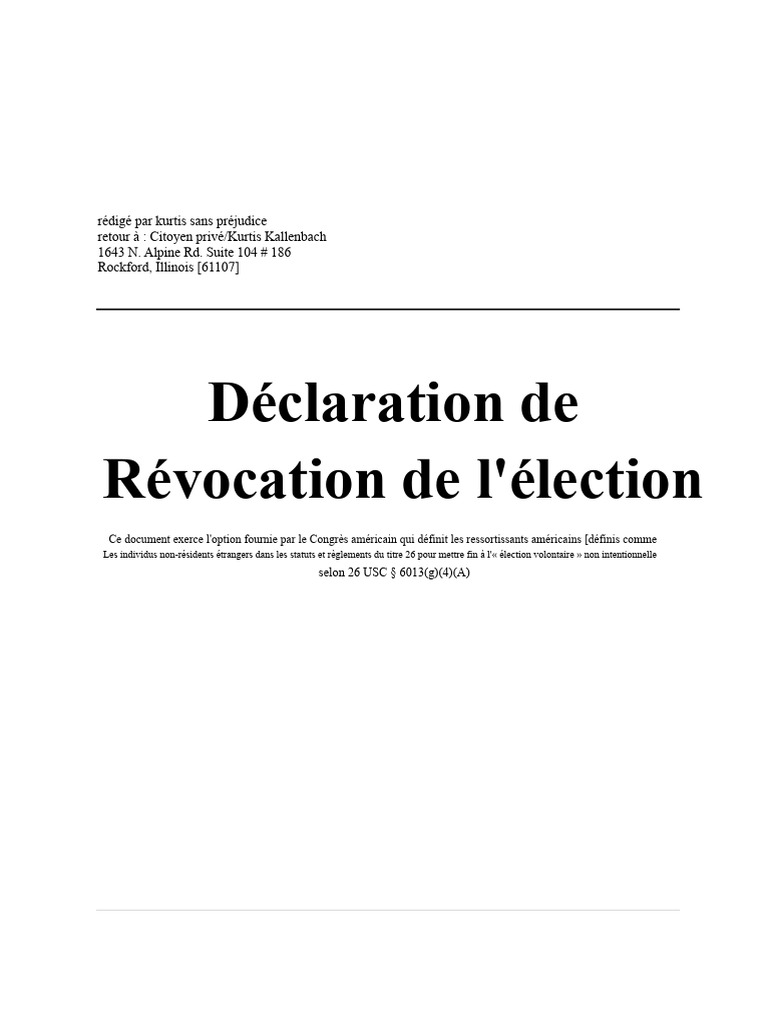 Révocation de l'élection fiscale américaine | PDF | Impôts | Impôt sur ...
