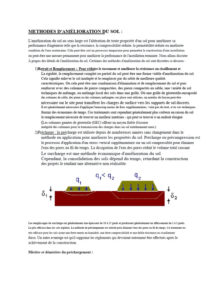 Méthodes d'Amélioration du Sol en Ingénierie | PDF | Porosité | Sol ...