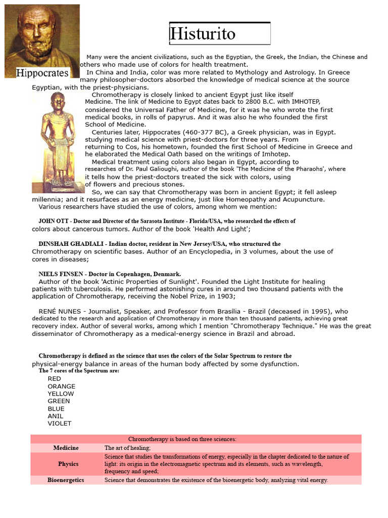 Chromotherapy: Ancient Healing Colors | PDF | Migraine | Aura (Paranormal)
