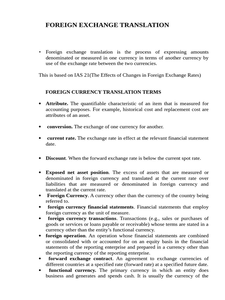 Topic 3 Foreign Exchange Translation | PDF | Exchange Rate | Equity ...