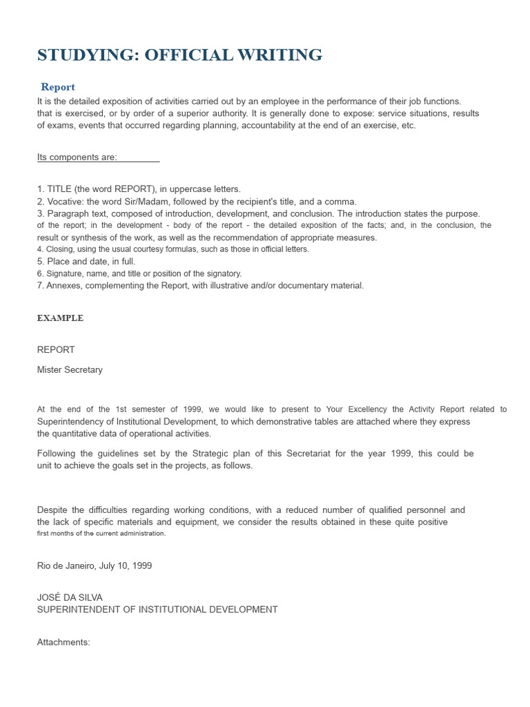 Official Writing Report Guidelines | PDF