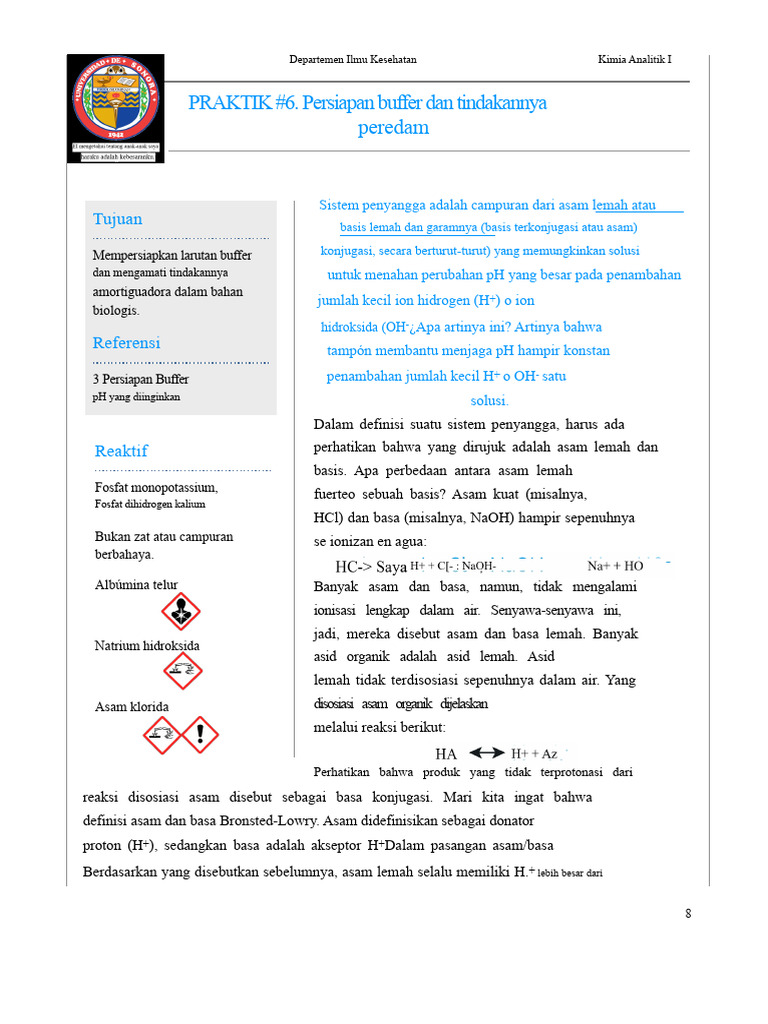 Persiapan Buffer Dan Aksi Penyanggaannya | PDF