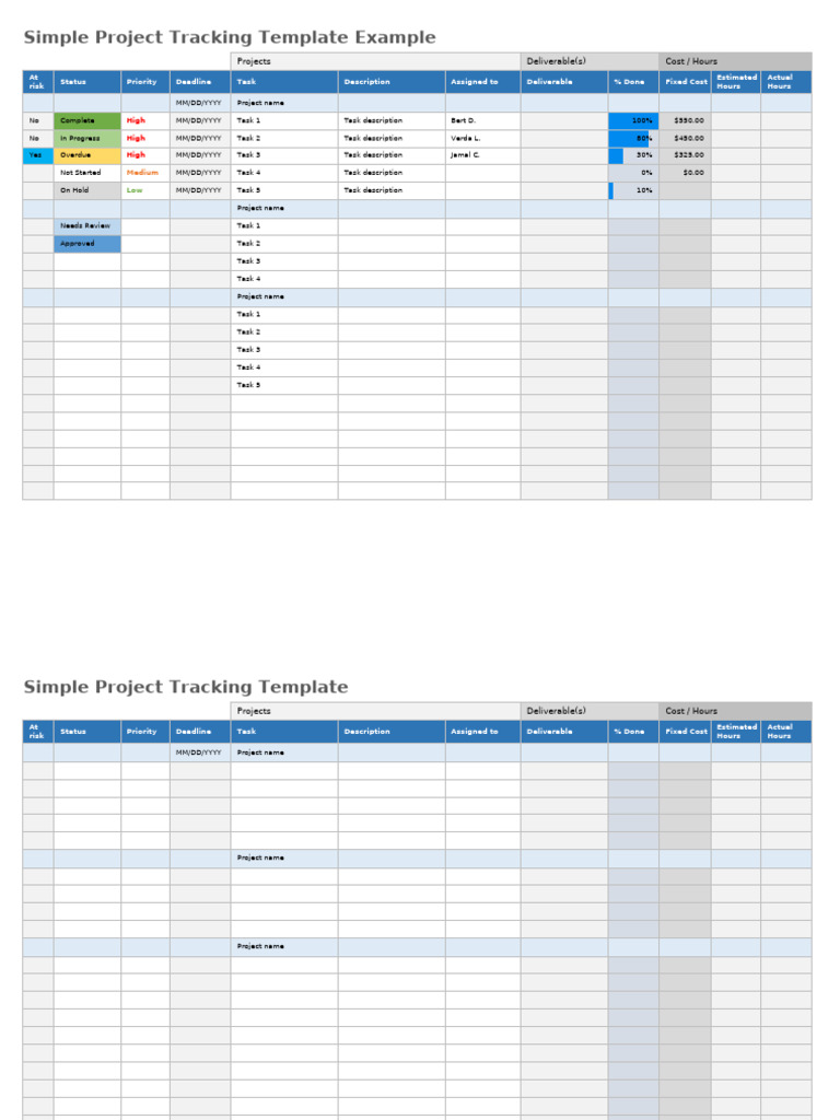 IC Simple Project Tracking Template 10687 - 0 | PDF