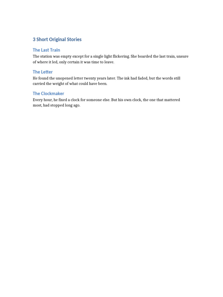 Short Original Stories | PDF