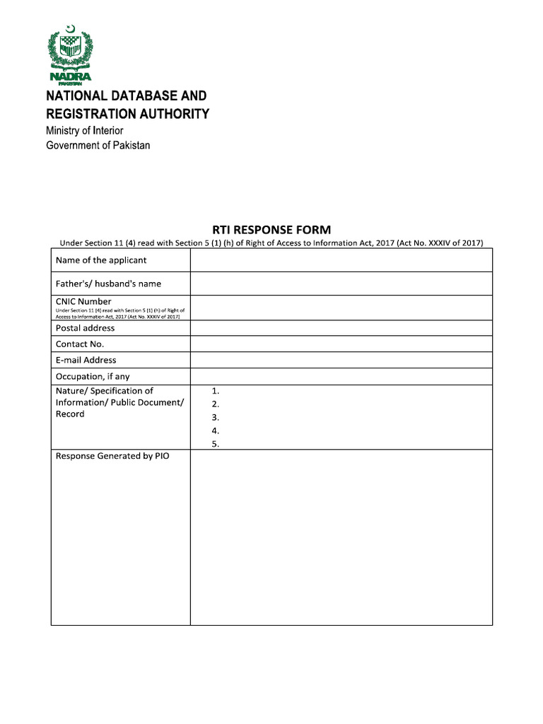 RTI Request Form | PDF