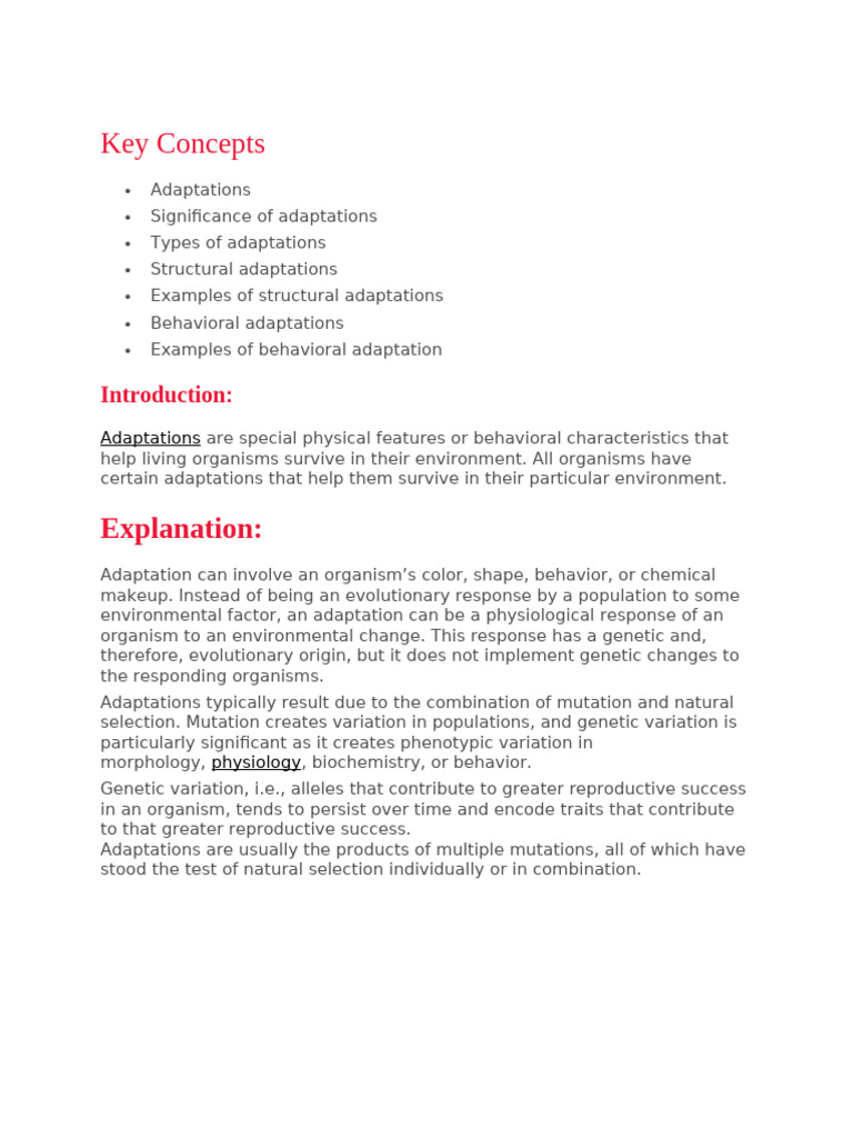 Distribution of Organisms - Follow Up Questions | PDF | Adaptation ...
