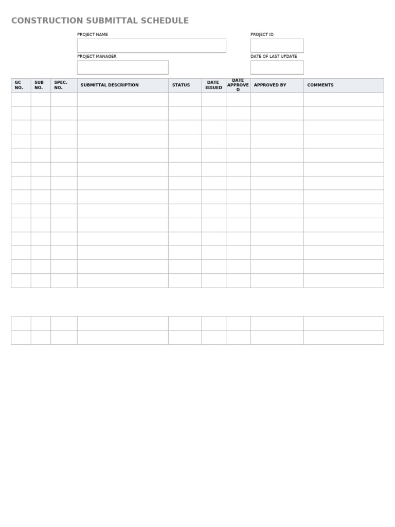 IC Construction Submittal Schedule 10930 | PDF