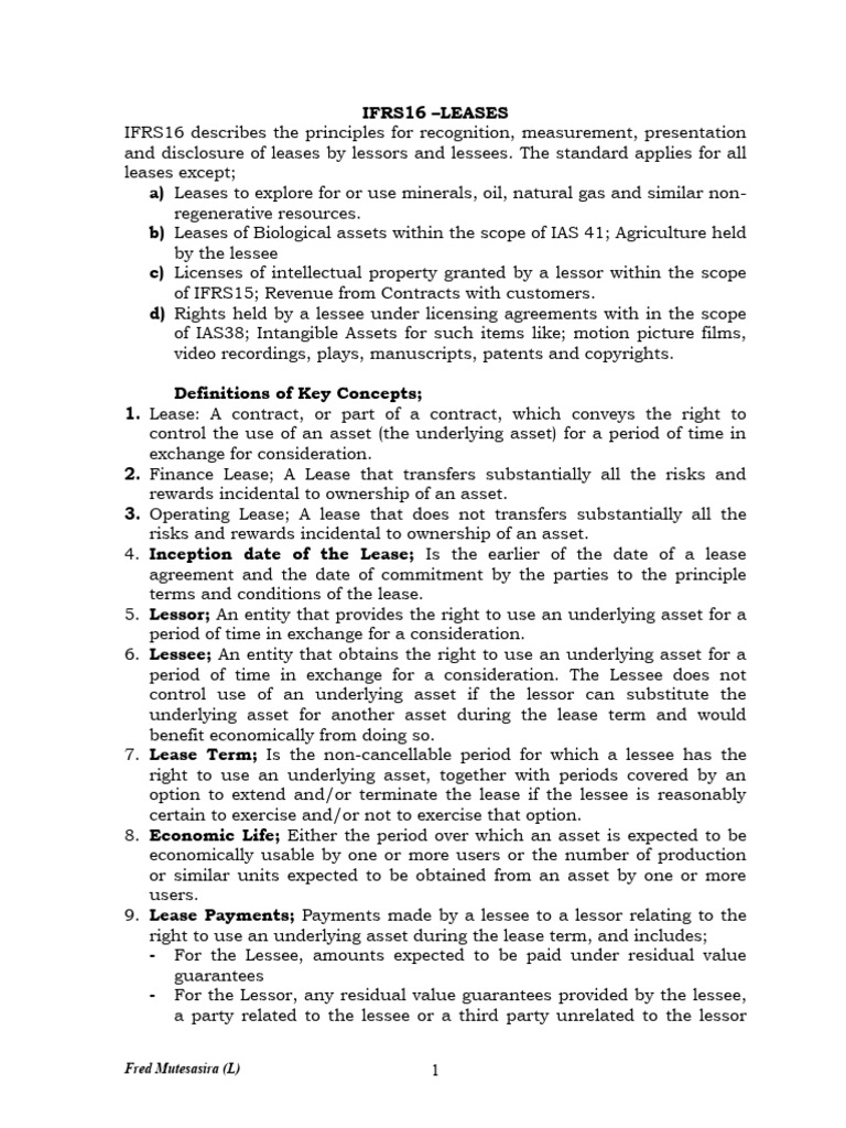 Understanding IFRS 16 Leases Explained | PDF | Lease | Expense