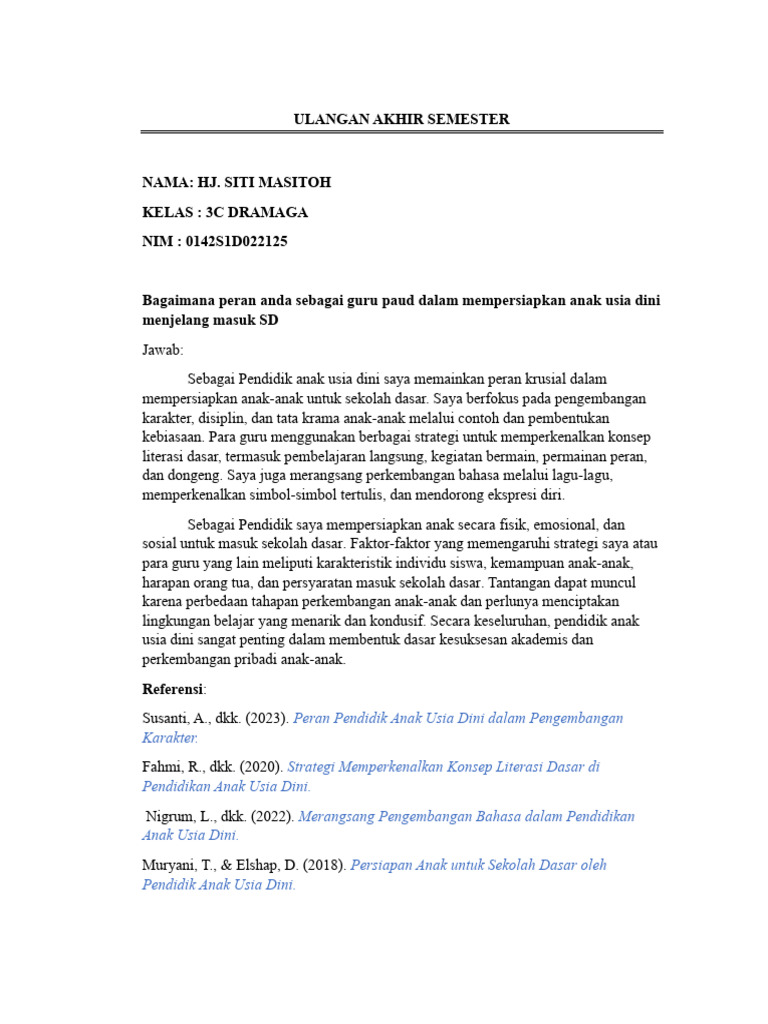 Siti Masitoh UAS Bu Dewi | PDF