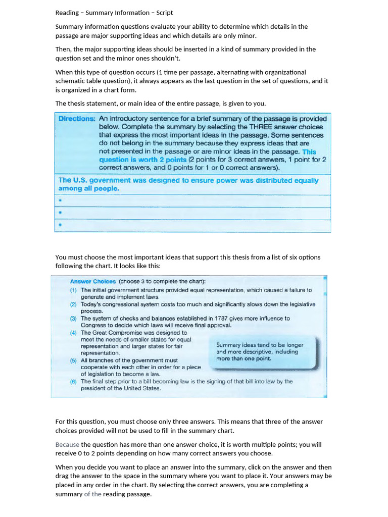 #8-Reading - Summary Information - Script | PDF | Question | United ...