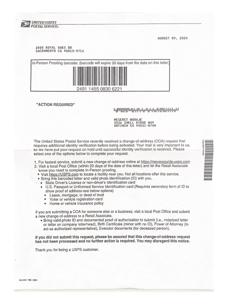 Usps Address Proof | PDF