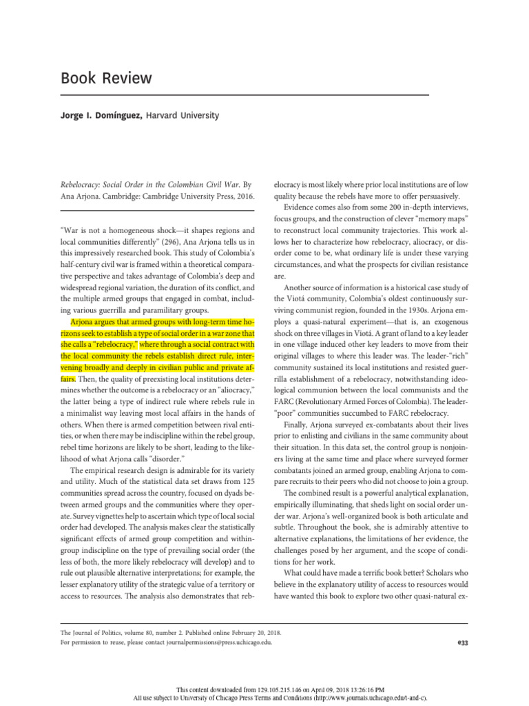 Book Review Rebelocracy Social Order in | PDF