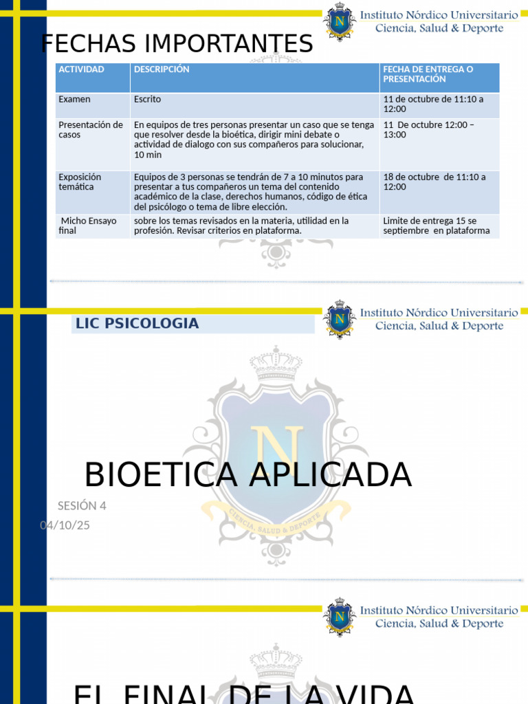Sesión 4 Bioetica 04 de Octubre | PDF | Bioética | Consentimiento informado