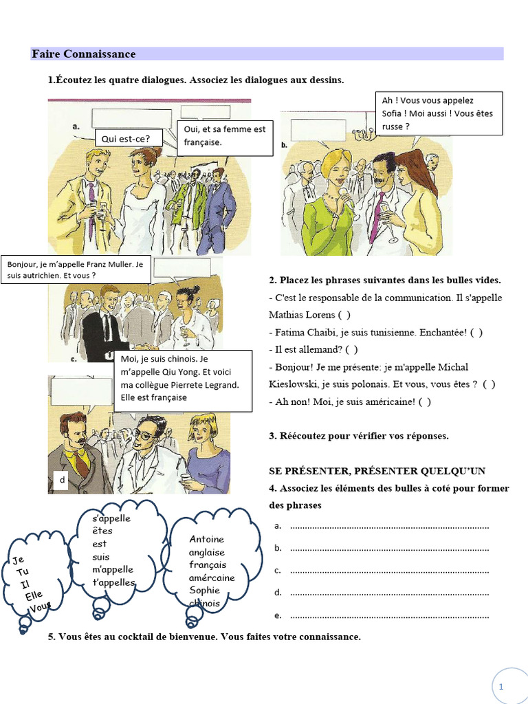 Dialogues et Présentations en Français | PDF | Linguistique ...