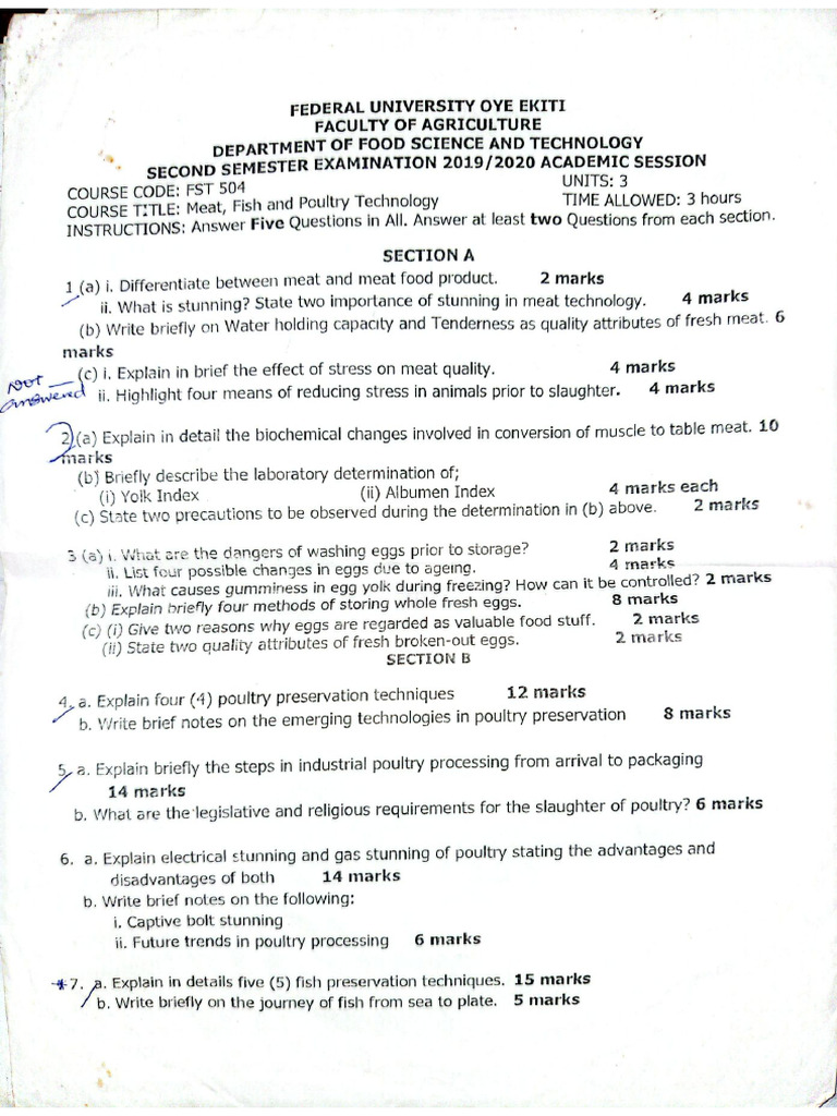 Second Semester Past Questions | PDF