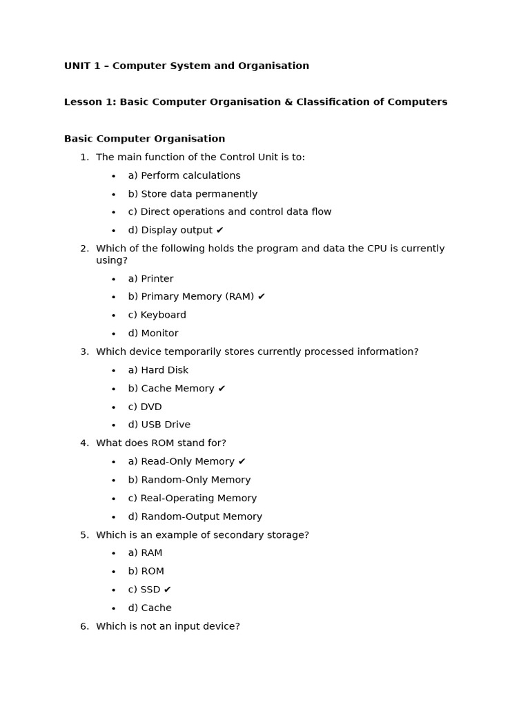 Computer System and Organisation | PDF | Computer Data Storage ...