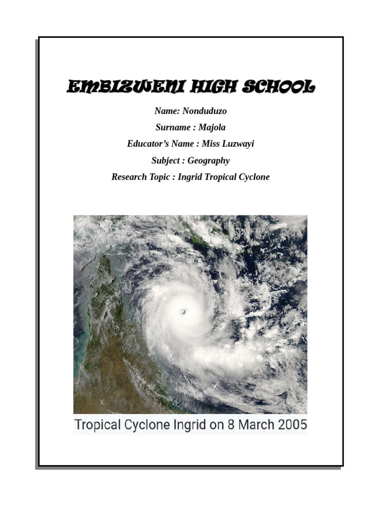 Cyclone Ingrid: Development and Impact | PDF | Tropical Cyclones | Wound