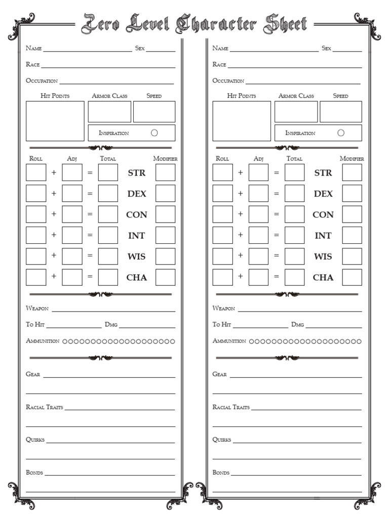 Funnel Character Sheet v1 0 | PDF