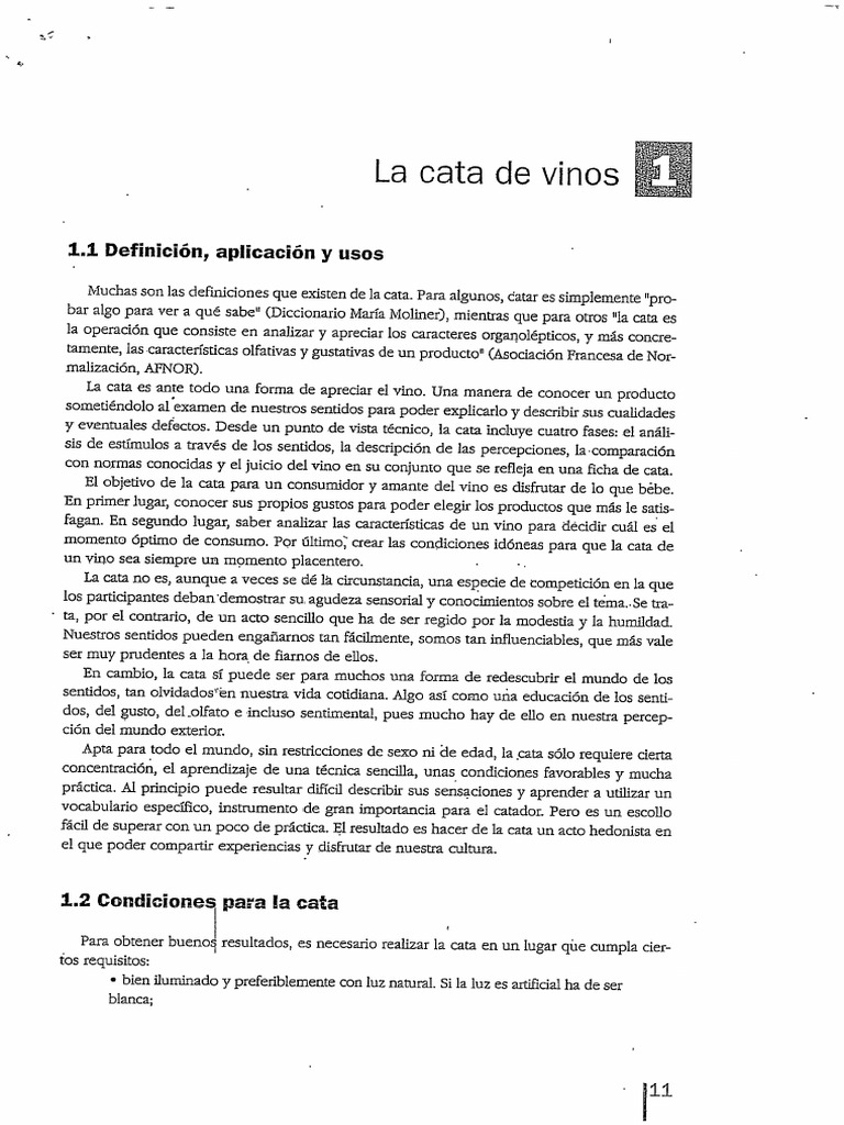 Instrucciones de Cata La Cata de Vinos - Principios | PDF