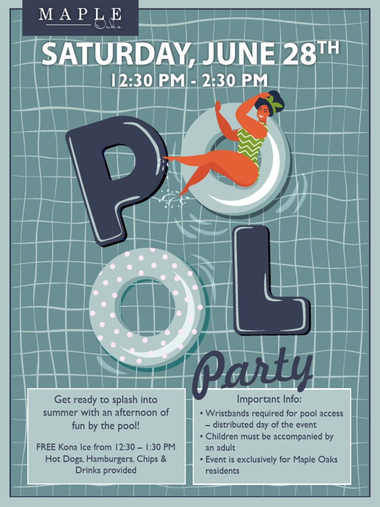 Maple Oaks - Pool Party 2025 | PDF