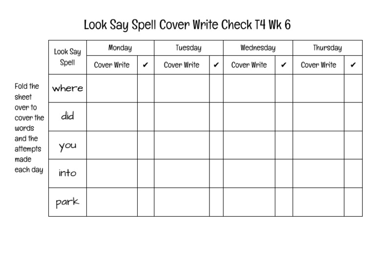 Term 4 HW Focus Words Week 6 | PDF
