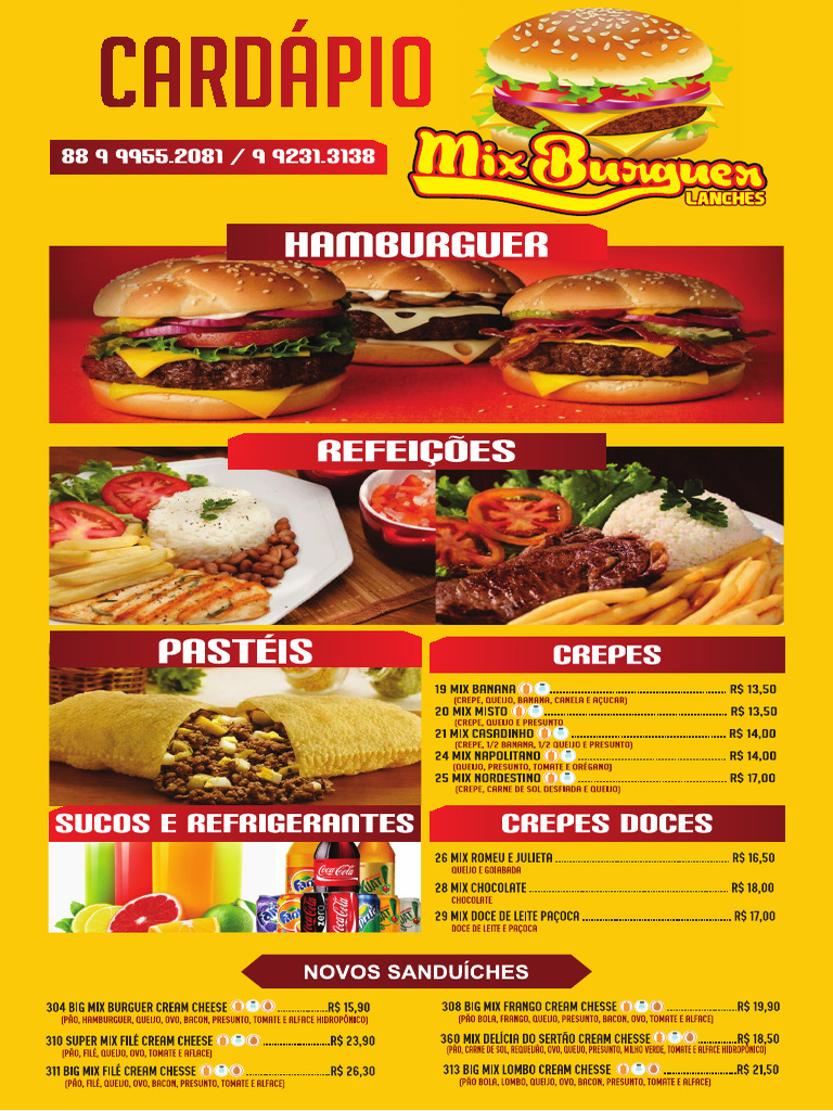 Cardápio Mix Burguer | PDF