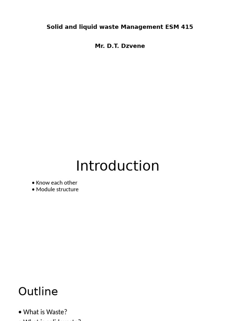 Solid and Liquid Wate Management ESM 415 | PDF | Waste | Waste Management