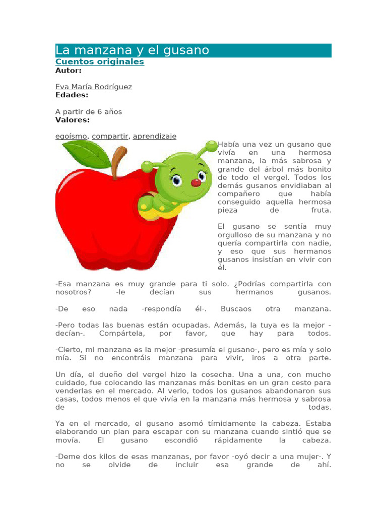 El gusano y su manzana compartida | PDF