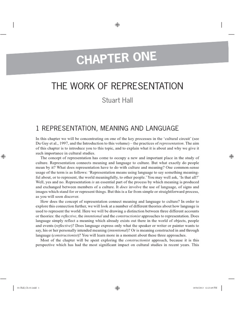 The Work of Representation - Stuart Hall | PDF | Semantics | Concept