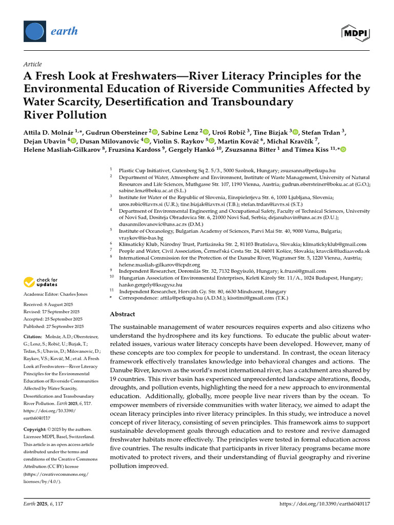 River Literacy for Environmental Education | PDF | Oceans | Sustainability