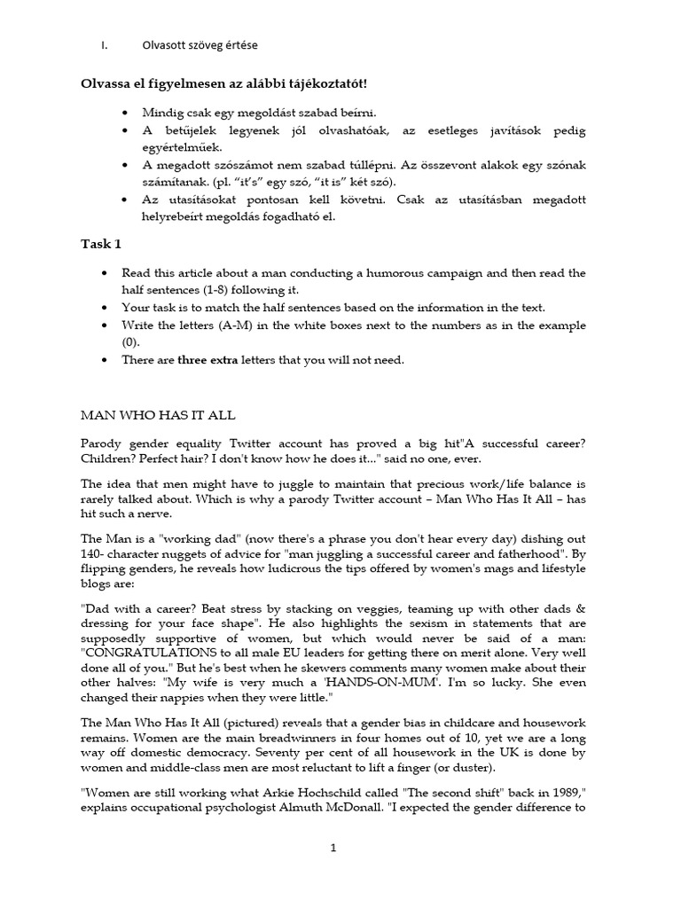 B2 Level Reading Comprehension Exercises | PDF