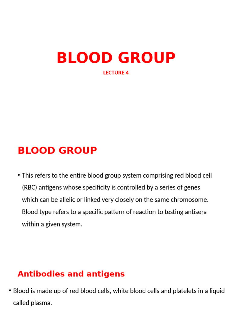Blood Group Lecture 3 | PDF | Blood Type | Antibody
